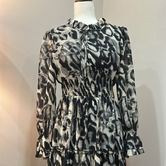 Toleen | Dresses | Nwt Toleen Animal Print Maxi Dress Chiffon Sheer ...